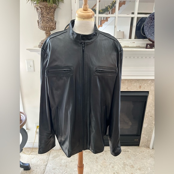 Murano | Jackets & Coats | Murano Black Lamb Leather Bomber Jacket ...